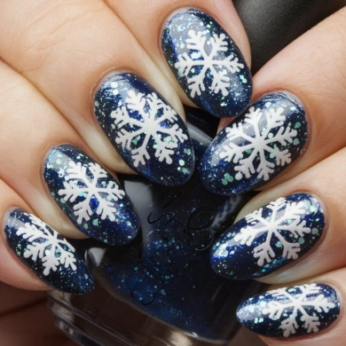 20 Frosty Snowflake Nail Art Designs for Winter Days