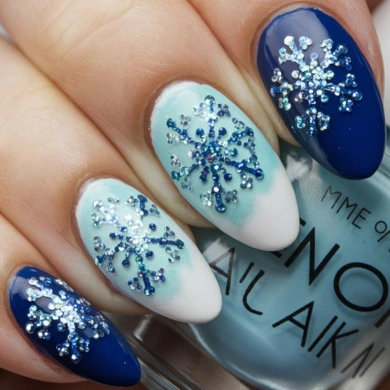 20 Frosty Snowflake Nail Art Designs for Winter Days