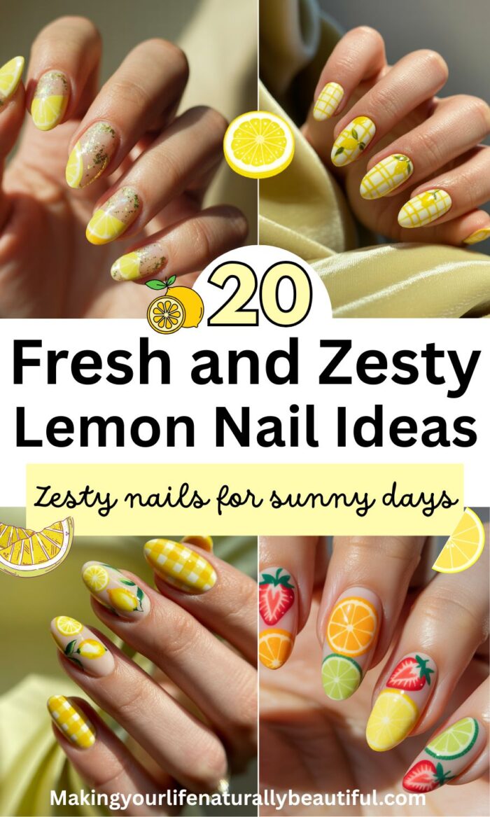 20 Fresh Lemon Themed Nail Ideas That Scream Summer